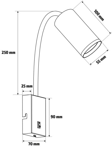 Brilagi - Flexibilní nástěnná lampa SELE 1xGU10/30W/230V bílá