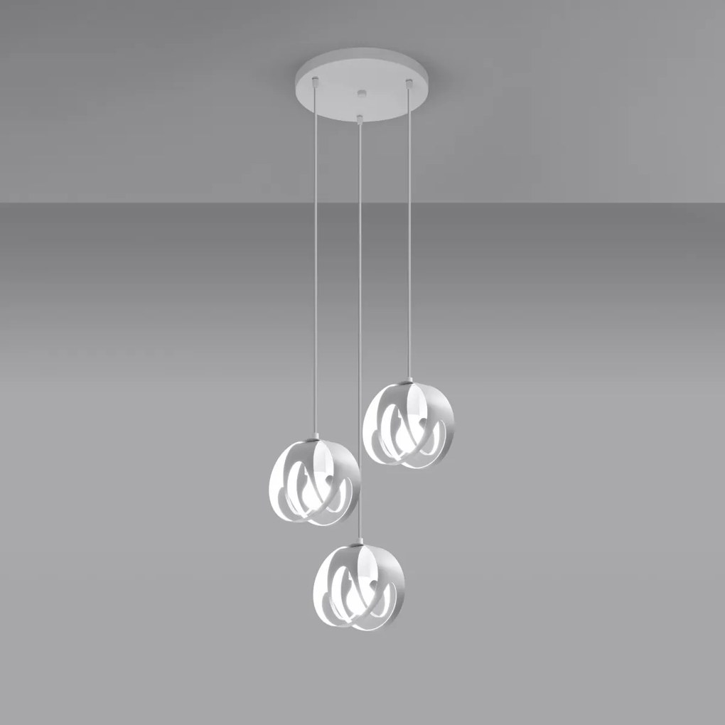 Sollux Lighting Závěsné svítidlo TULOS 3P bílé
