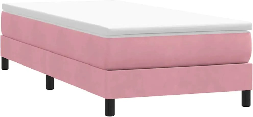 Postel Box Spring bez matrace růžový 90x220 cm samet 3315860