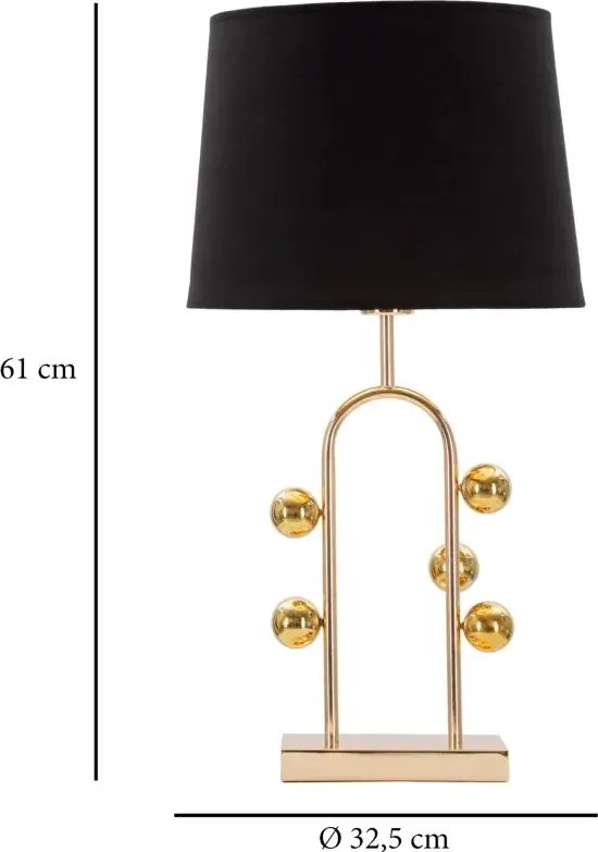 Stolní lampa Bubble 61 cm černo-zlatá