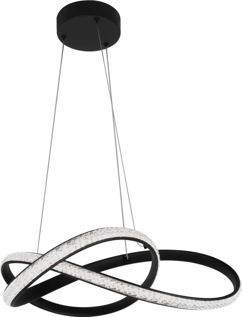 Glamour lampa do obývacího pokoje černá LED Fondi K-8236