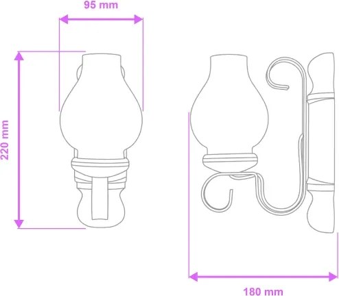 Brilagi - Nástěnné svítidlo RUSTIC 1xE14/40W/230V buk/ořech