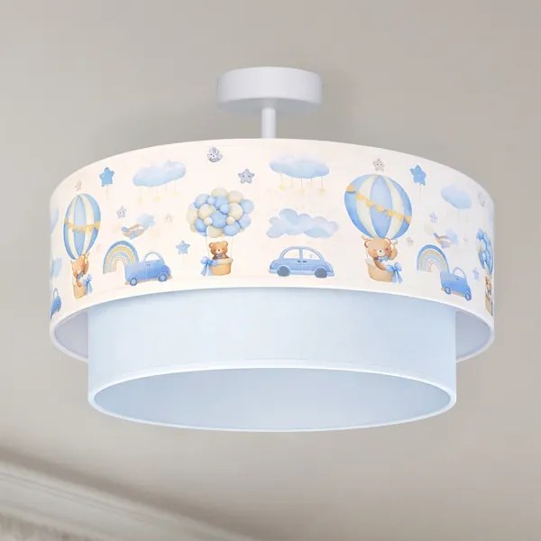 Brilagi-LED Dětský přisazený lustr BOBO 1xE27/60W/230V pr.40cm krém./modrá/medv.