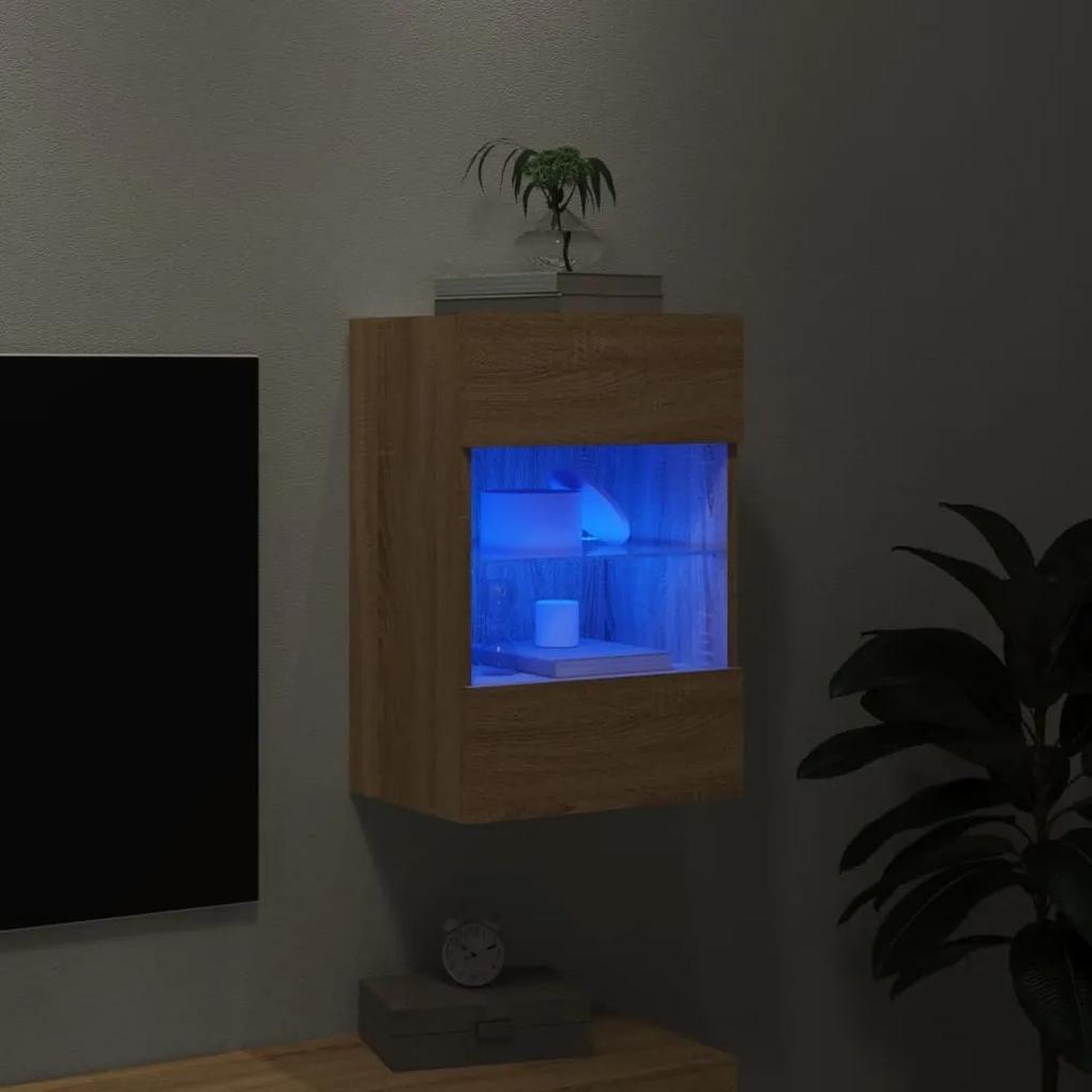 vidaXL Nástěnná TV skříňka s LED osvětlením 40x30x60,5 cm [837082] Barva: kouřový dub