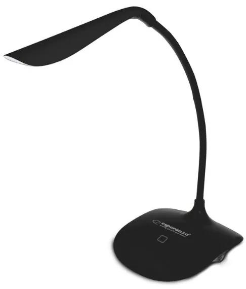 Stmívatelná LED stolní lampička, 3W, studené světlo, černá