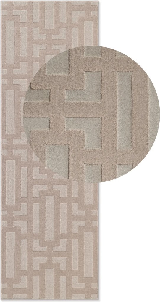 ELLE Decoration, Běhoun Perles 106189 Beige Cream z kolekce Elle, 80x240, béžová, ložnice