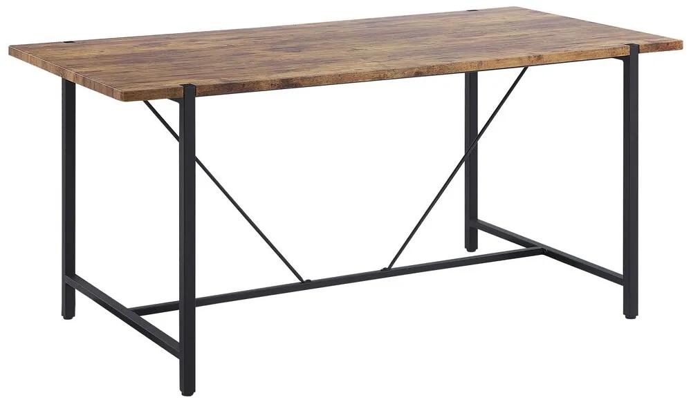Jídelní stůl 160 x 80 cm tmavé dřevo s černou SARITAS Beliani