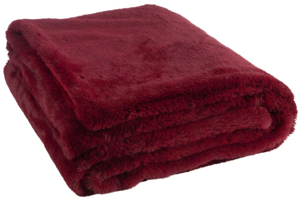 Červená chlupatá deka Cutie - 130*180*1 cm