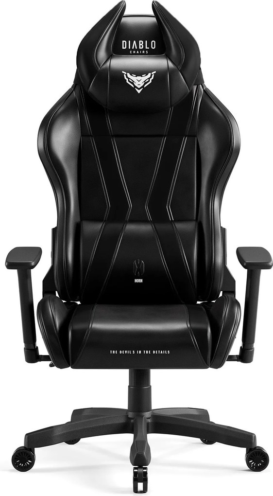 Herní židle z ekokůže Normal Size, černá: Diablo X-Horn 2.0