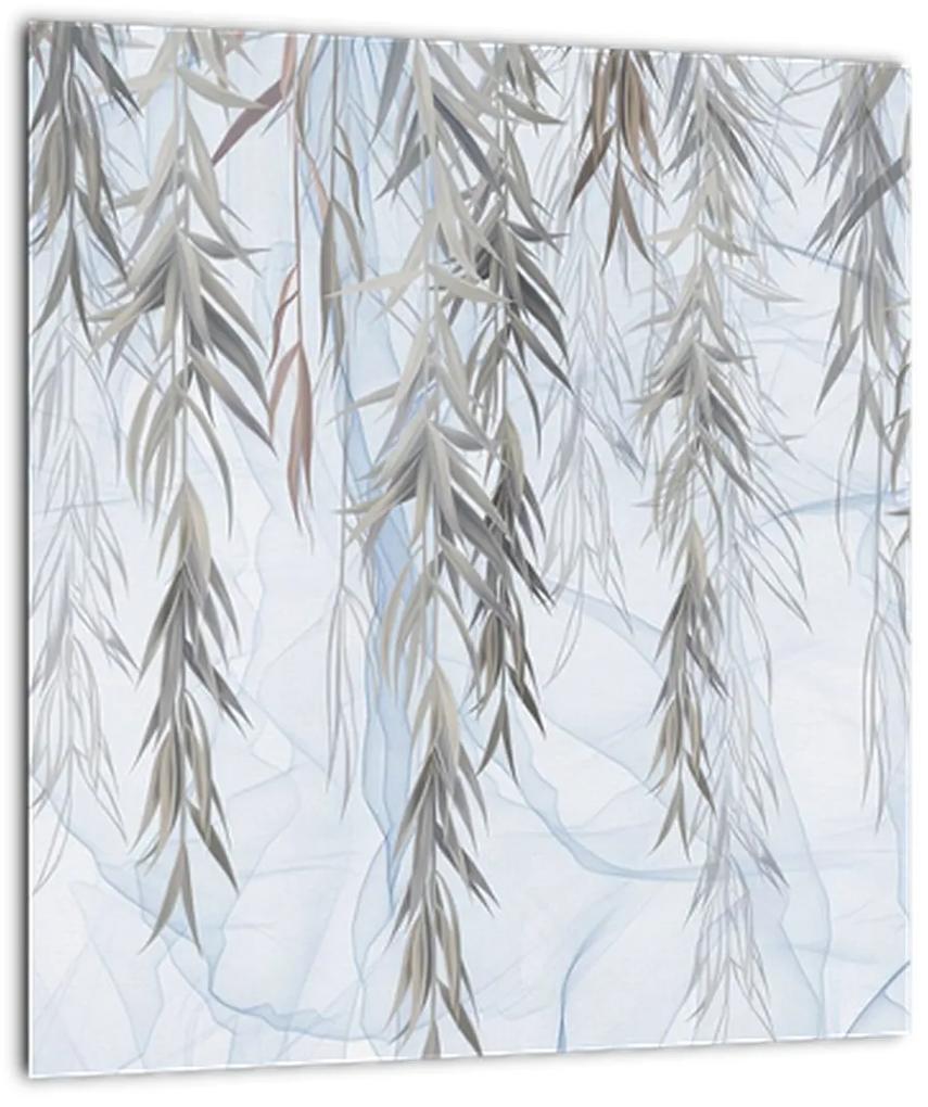 Obraz - Vrbové větvičky v modrém pozadí (30x30 cm)