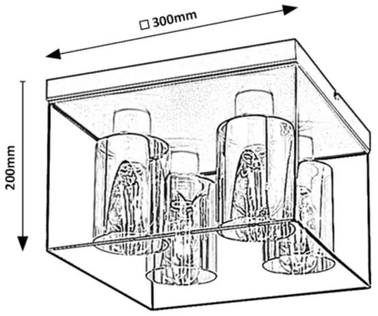 Rabalux 71034 - Stropní svítidlo CHADWICK 4xE27/25W/230V