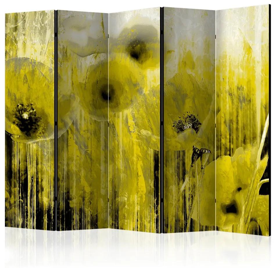 Paraván Yellow madness Dekorhome 225x172 cm (5-dílný)