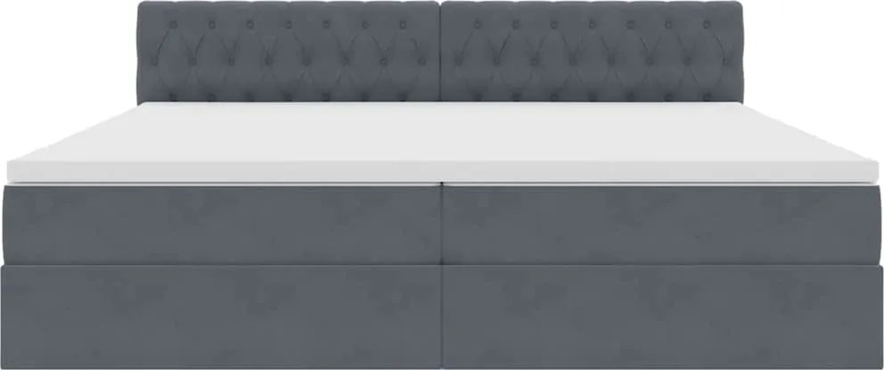 Postel s úložným prostorem s čelo Tmavě šedá 200 x 200 cm samet 3370840