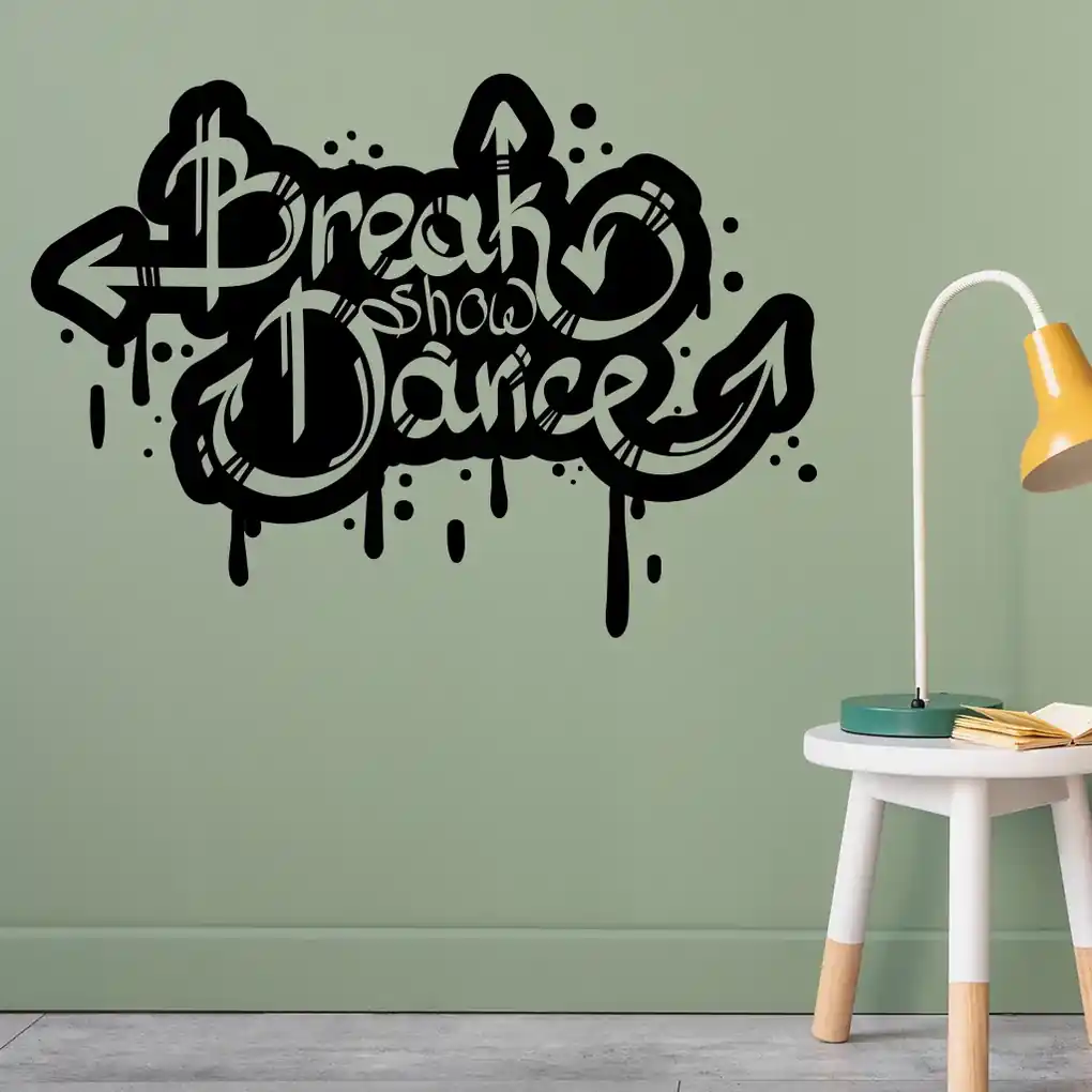 Živá Zeď Samolepka na zeď Break Dance Barva: černá, Velikost: 40 x 29 cm |  BIANO