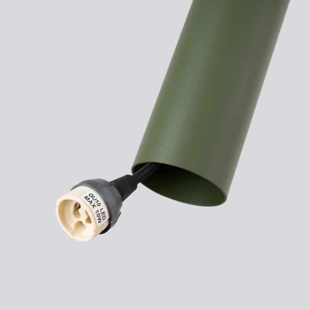 Sollux Lighting Závěsná lampa LAGOS 3P olivově zelená