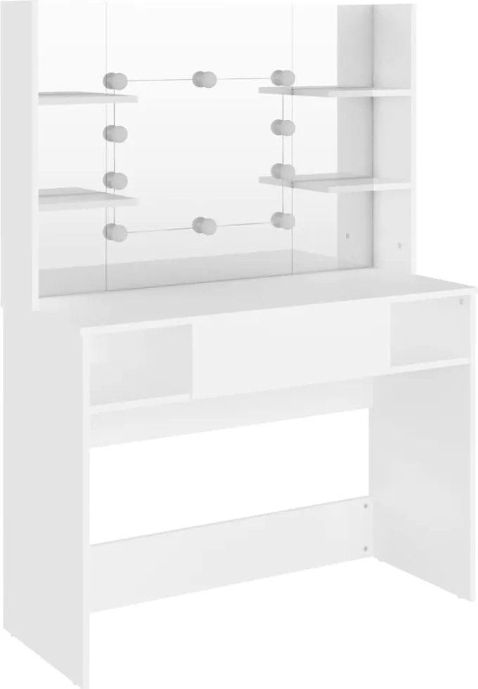 Kosmetický stolek s LED světly 100 x 40 x 135 cm MDF bílý 331538
