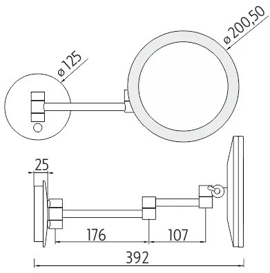 Kosmetické podsvícené zrcadlo zvětšovací NIMCO ZK 20265-90