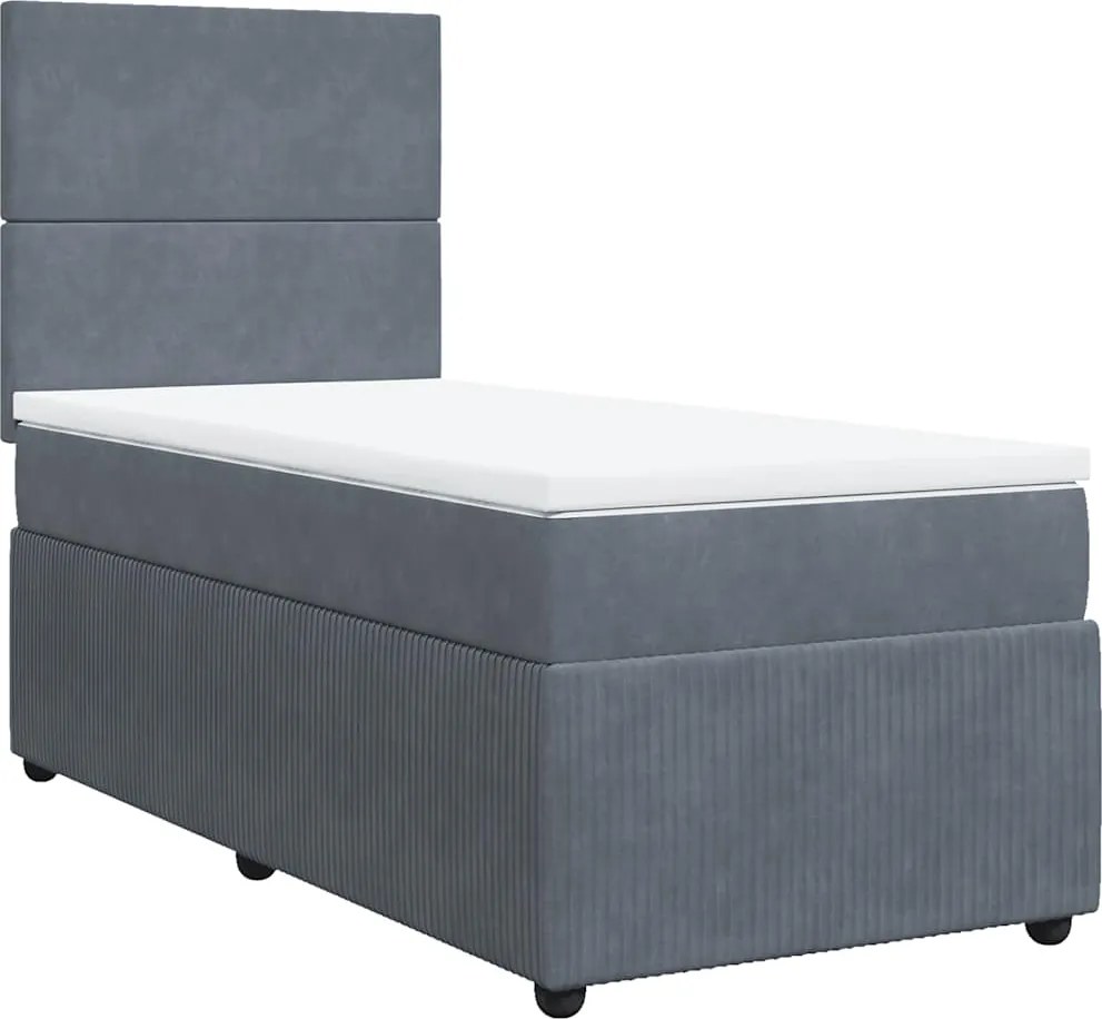 Box spring postel s matrací tmavě šedá 90x190 cm samet 3294509