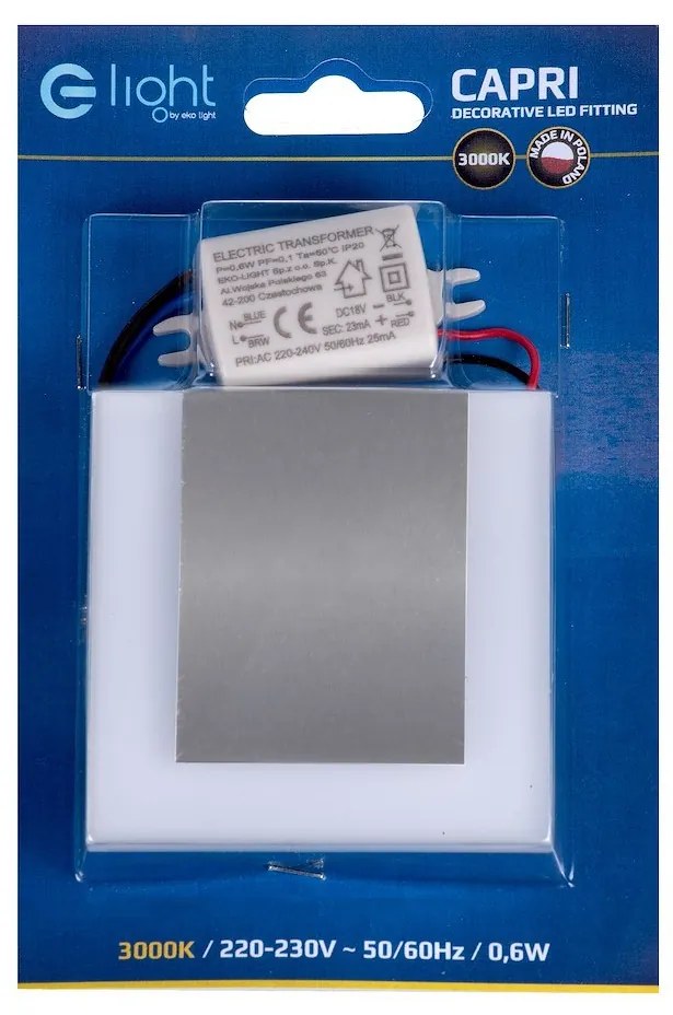 Schodišťové LED svítidlo Capri, 1x LED 0,6w, 3000k, s