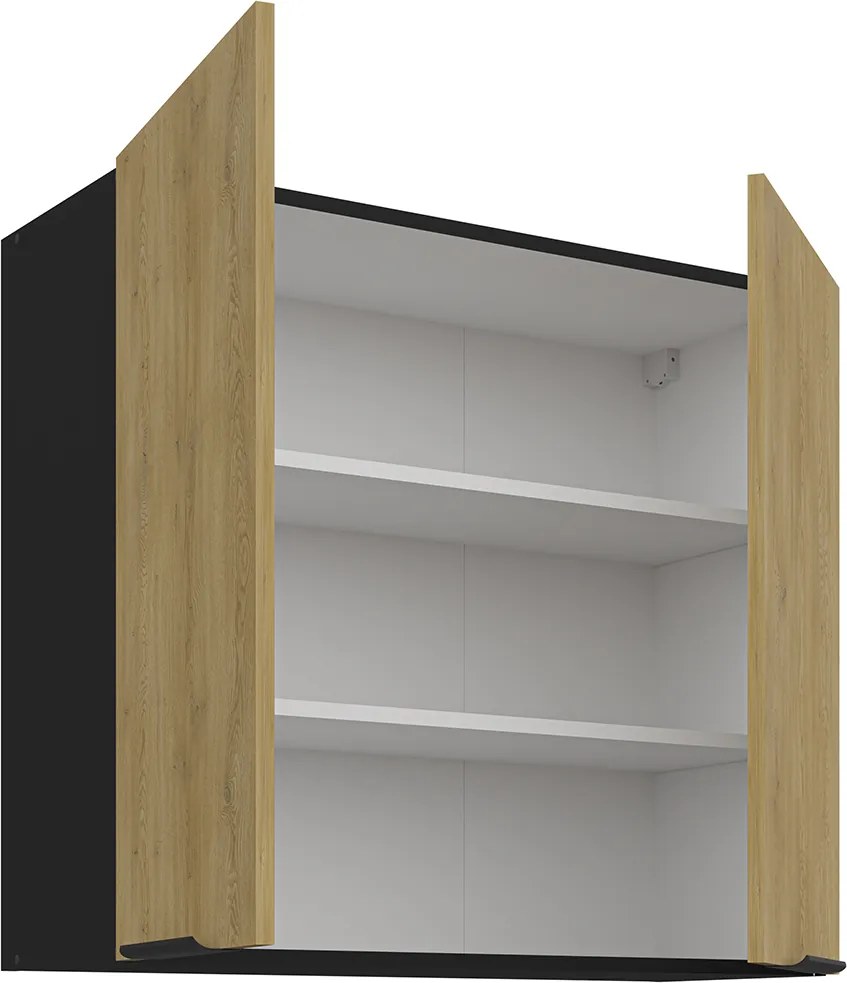 CREMONA cc | horní skříňka 80 G-72 2F policová | 80 cm | černá/cremona
