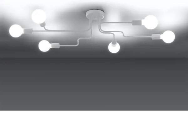 Sollux SL.1443 - Přisazený lustr VECTOR 6xE27/15W/230V bílá