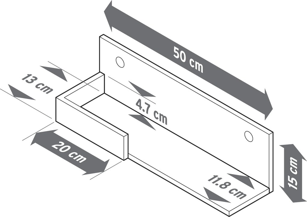 Tchibo - Sada 3 polic z masivního dřeva - barva: hnědá