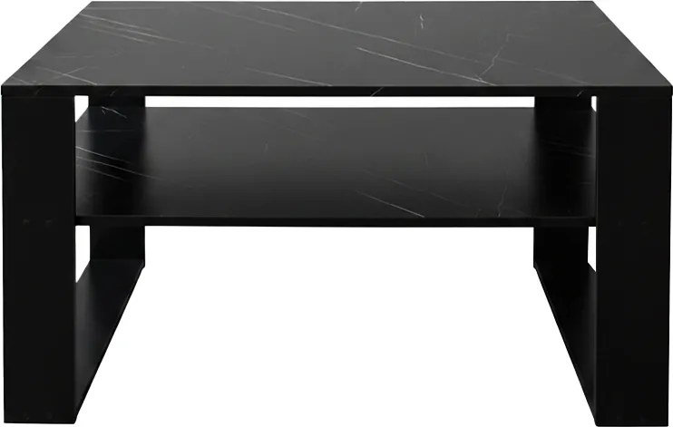 Velaco Konferenční kávový stolek TAB 3 90, imitace černého mramoru/černá
