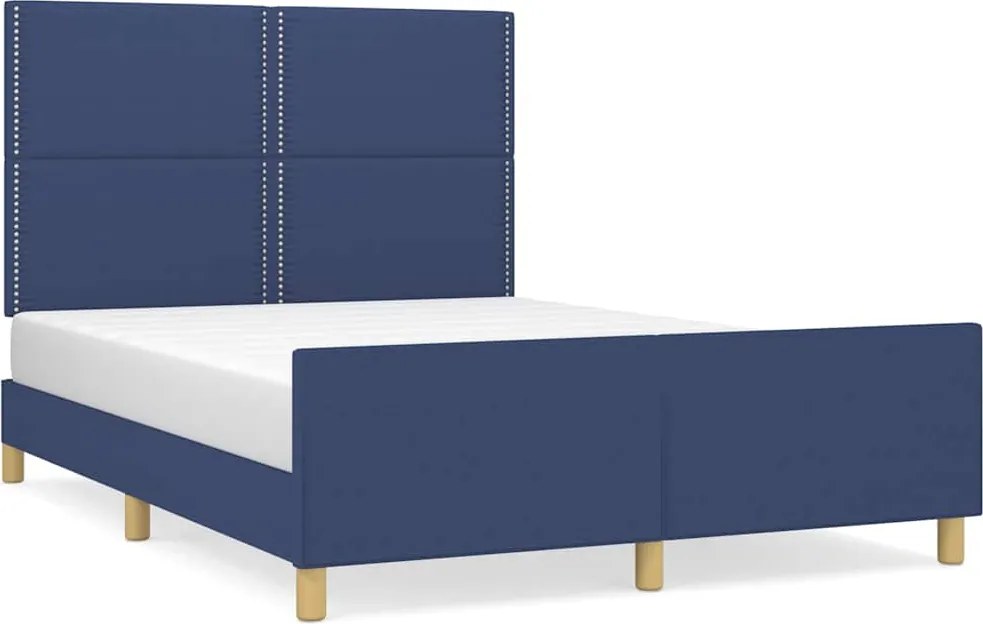 Rám postele bez matrace modrý 140 x 200 cm textil 3124982