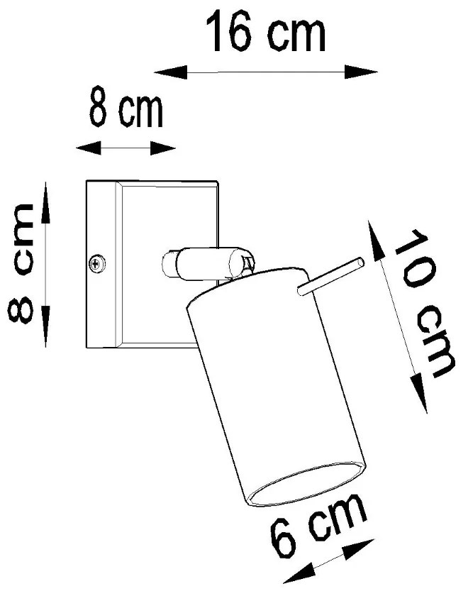 Sollux Lighting Nástěnné svítidlo RING černé s vypínačem