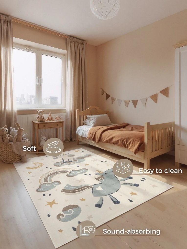 Hanse Home, Dětský koberec Adventures 106413 Cream Multicolor, 160x235, vícebarevná, dětský pokoj