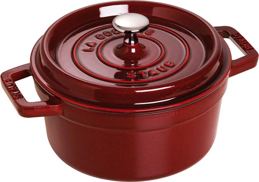 Staub Litinový hrnec s poklicí Cocotte, grenadina, 24 cm / 3,8 l 1102487