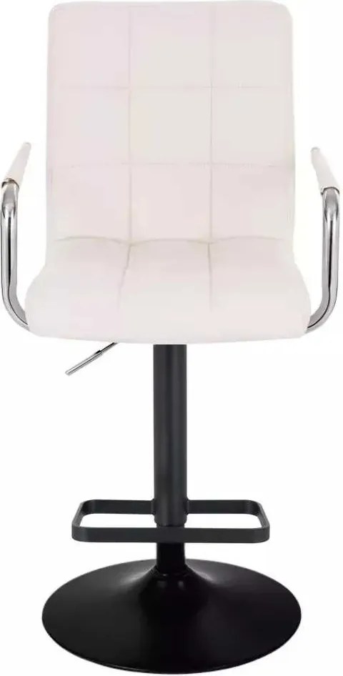 LuxuryForm DESIGN Barová židle VERONA na černé kulaté podstavě - bílá