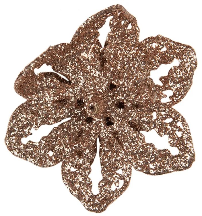 Umělá květina / dekorace magnolie bronzová – 6x2 cm