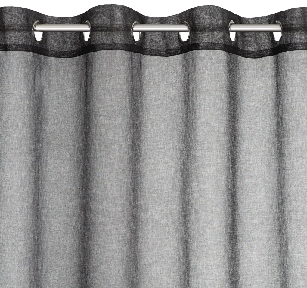 ZÁCLONA NA KROUŽČÍCH CARLI 140X250 CM ČERNÁ