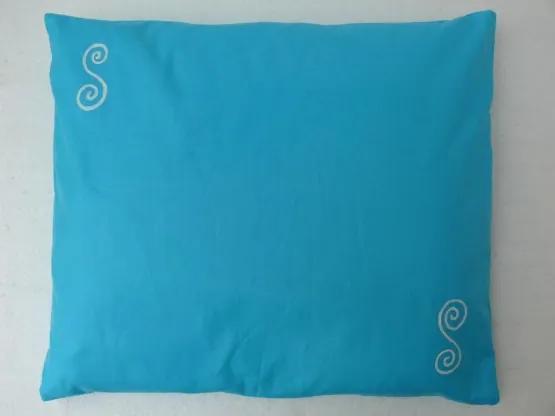 S radostí - vlastní výroba Pohankový polštářek na spaní tyrkysový - spirály Velikost: 60 x 80 cm
