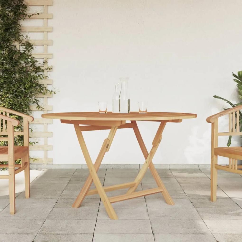 Skládací zahradní stůl Ø 110 x 75 cm masivní teakové dřevo,  362618