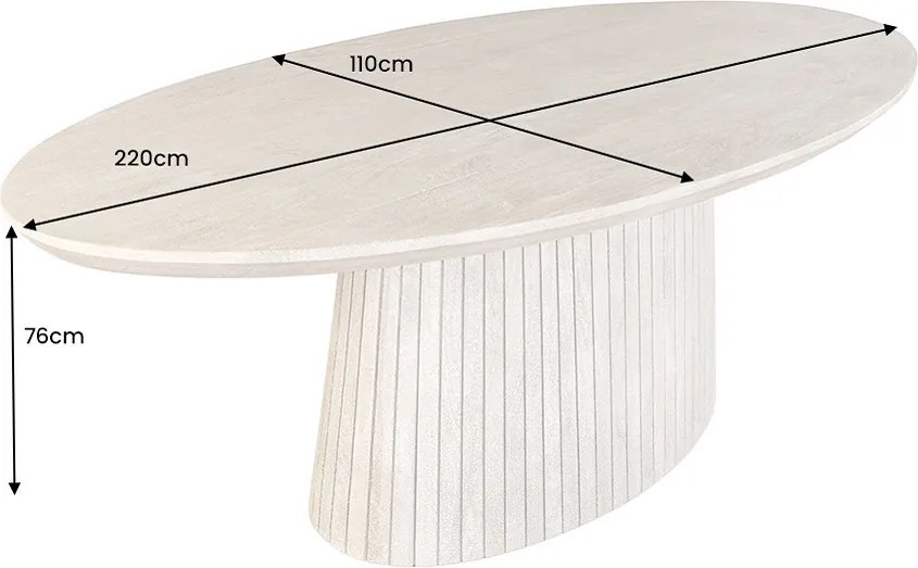 Oválný jídelní stůl Movement 220 cm šedé mango