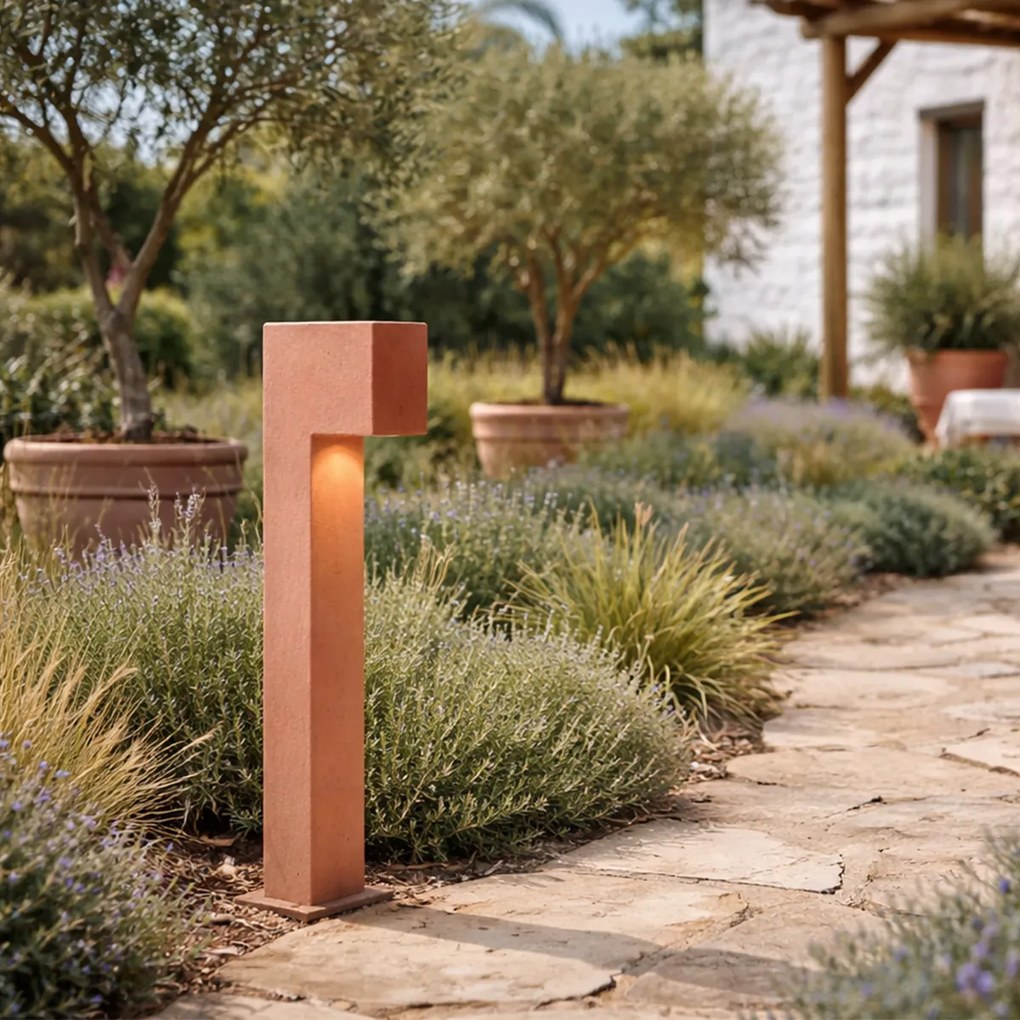 Moderní venkovní sloupkové svítidlo terakota 65 cm IP44 - Pompei