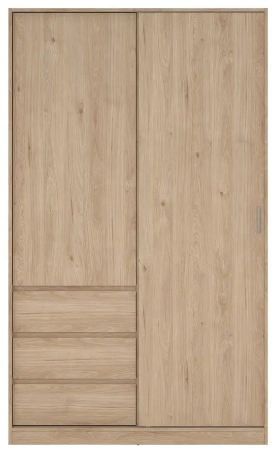 Šatní skříň v dekoru dubu s posuvnými dveřmi v přírodní barvě 119x200x60 cm Naia – Tvilum