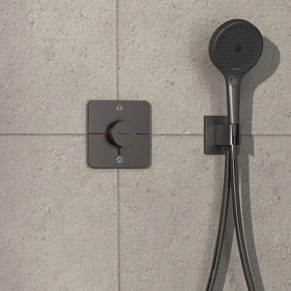 Hansgrohe ShowerSelect Comfort Q, termostat pod omítku pro 2 spotřebiče, kartáčovaný černý chrom, HAN-15583340