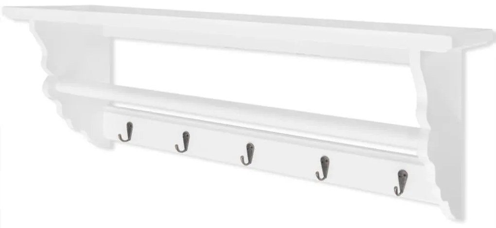 Věšák na kabáty MDF bílý, v barokním stylu 242644