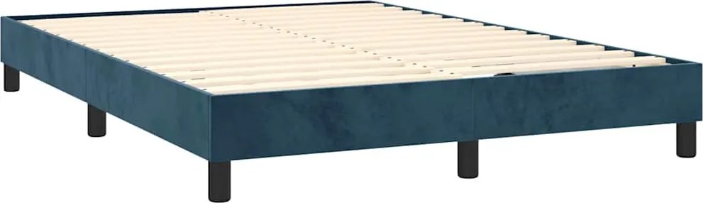 Box spring postel s matrací tmavě modrá 140x190 cm samet 3130839