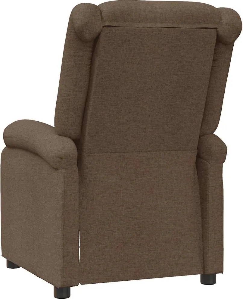 Polohovací křeslo hnědé textil 340183