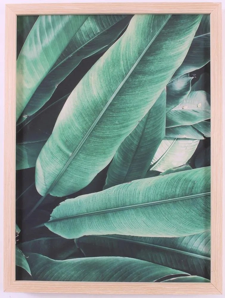 La finesse Obraz v rámu 40x30 cm, zelená barva, hnědá barva, dřevo