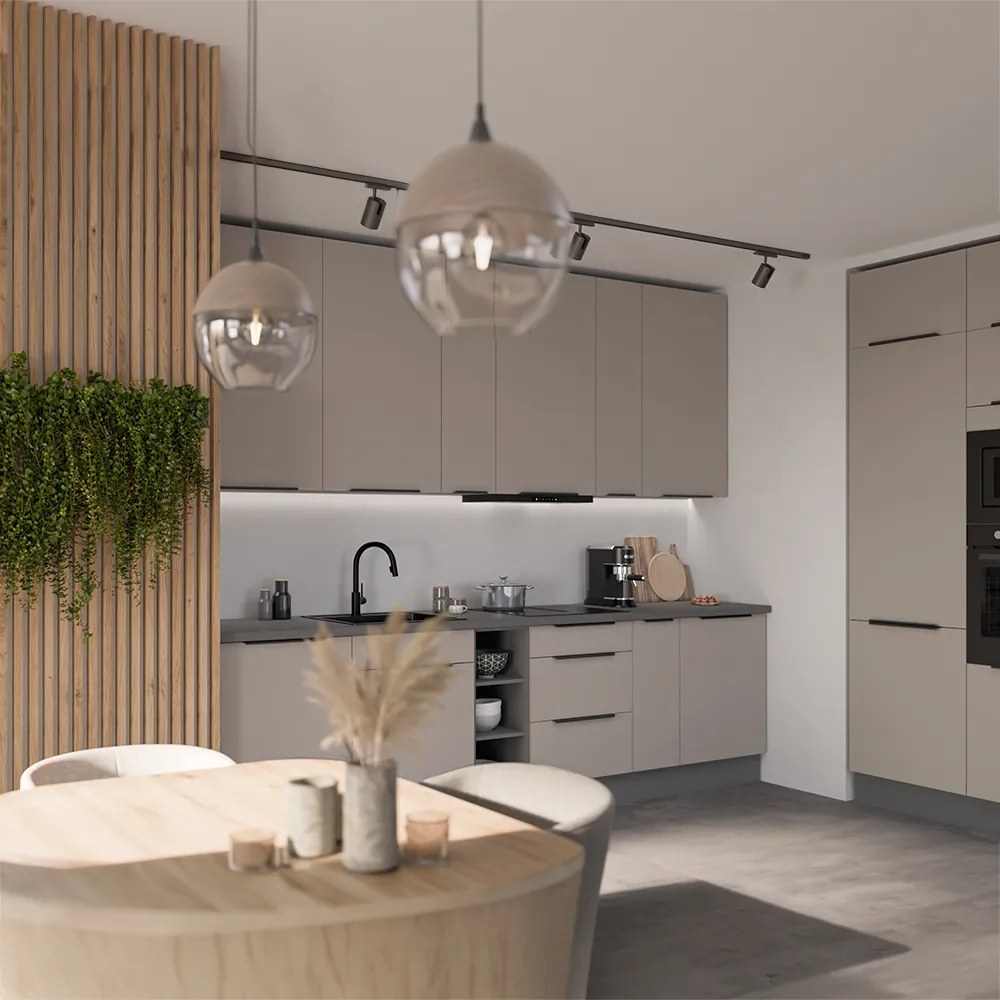 ARIA ta | horní skříňka 50 NAGU-36 1F výklopná | 50 cm | HLUBOKÁ | ANTI FINGERPRINT povrch | antracit/béžová