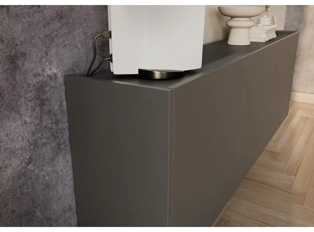 Antracitový TV stolek 138x45 cm Piana – Germania
