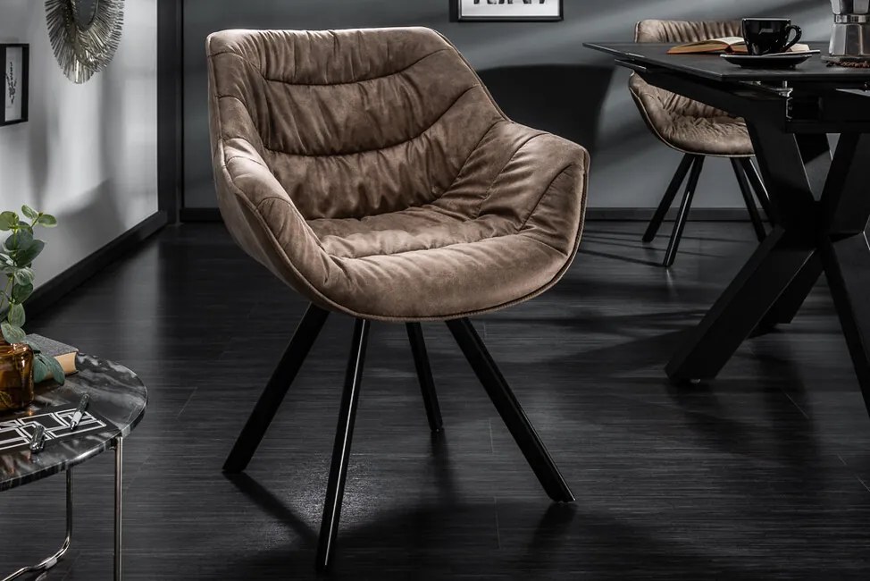 Designová jídelní židle Miramar Style taupe mikrovlákno