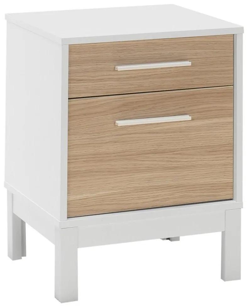 Adore Furniture Noční stolek 60x45 cm bílá/hnědá AD0025