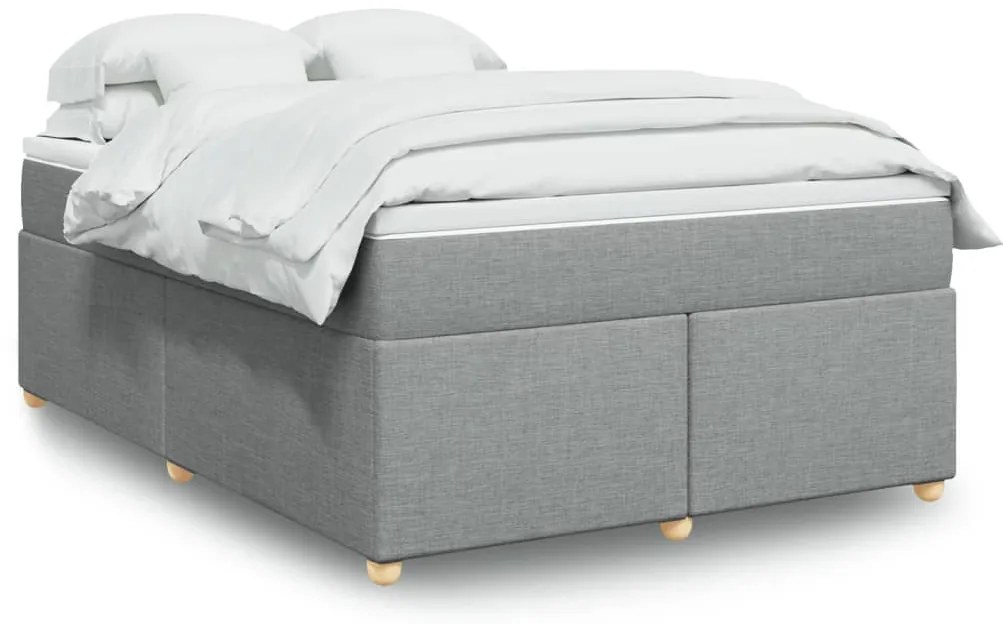 Box spring postel s matrací světle šedá 160 x 200 cm textil 3285387