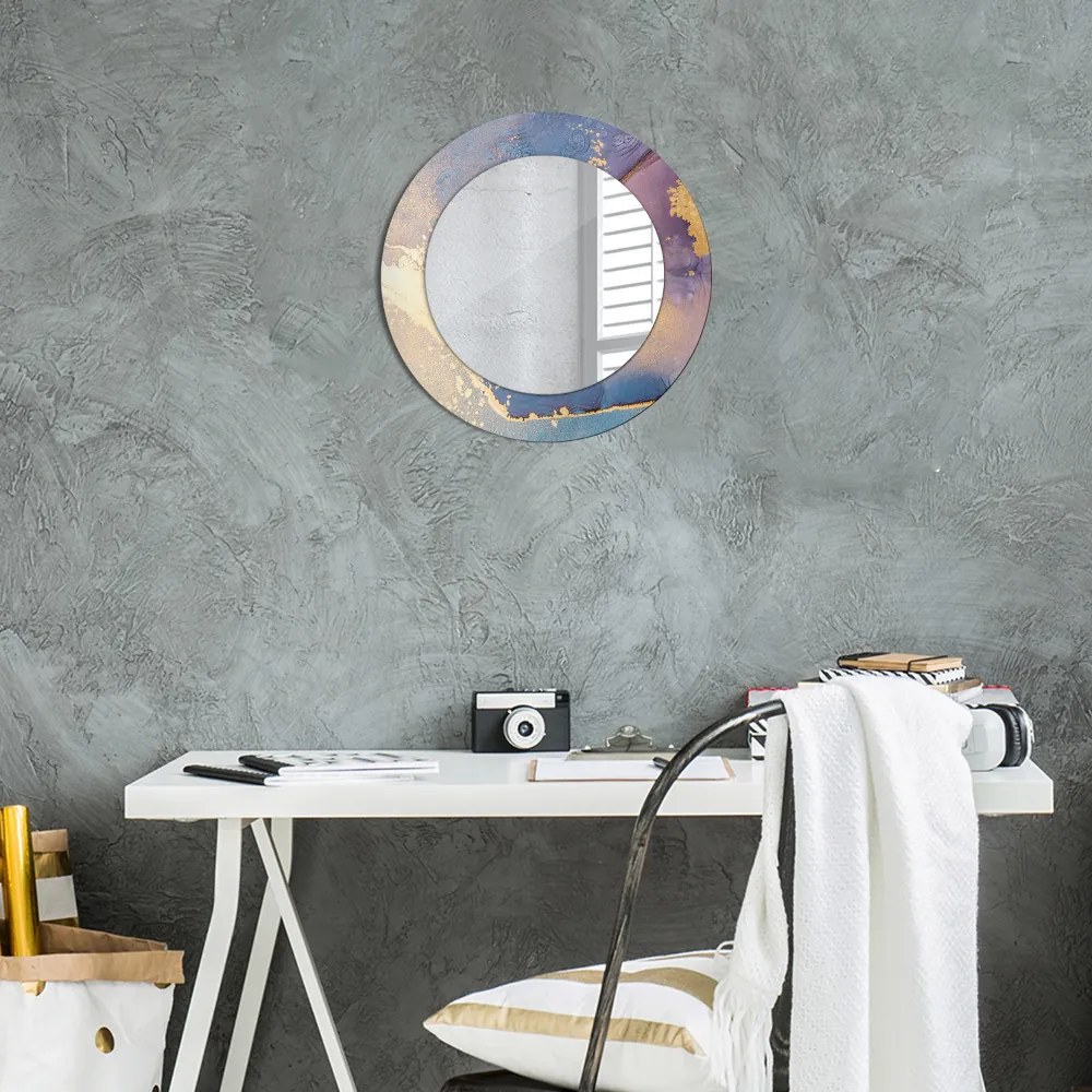 Kulaté dekorativní zrcadlo na zeď Mramorový kámen fi 50 cm